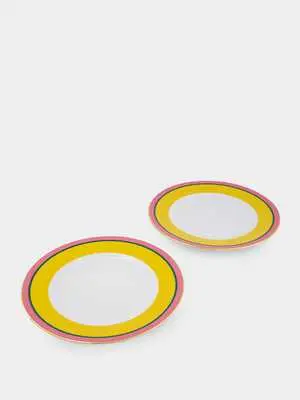 La DoubleJ Set Of 2 Dinner Plates - Multicolour