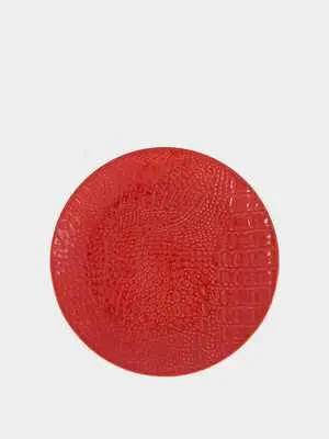 HOUSE OF CAPRICORN Jacaré Ceramic Dessert Plate - Red