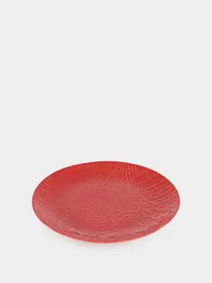 HOUSE OF CAPRICORN Jacaré Ceramic Dessert Plate - Red