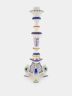 LES-OTTOMANS Turquerie Ceramic Candleholder - Multicolour