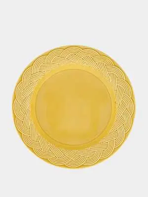 HOUSE OF CAPRICORN Vime Ceramic Dinner Plate - Yellow