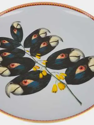 La DoubleJ Parrotstem Decorative Porcelain Plate - Multicolour