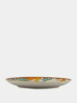 La DoubleJ Floroucan Decorative Porcelain Plate - Orange