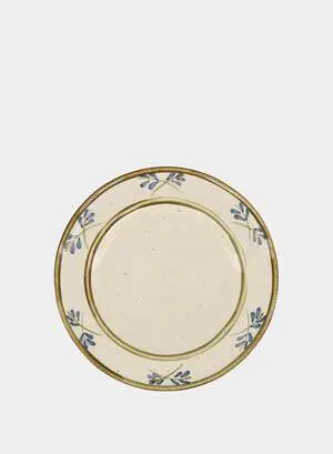 HOUSE OF CAPRICORN Hand-painted Lusitano Leaf Stoneware Dessert Plate