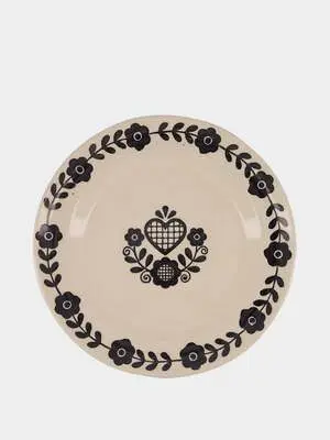 HOUSE OF CAPRICORN Hand-painted Viana Stoneware Dinner Plate - Black