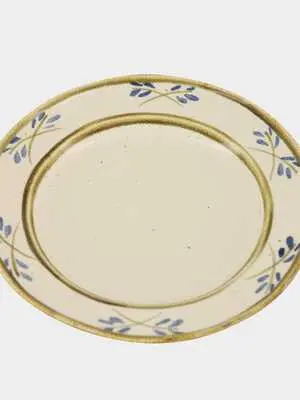HOUSE OF CAPRICORN Hand-painted Lusitano Leaf Stoneware Soup Plate