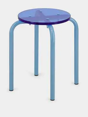LAURENT BADIER Acrylic Glass And Steel Stool