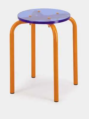 LAURENT BADIER Acrylic Glass And Steel Stool