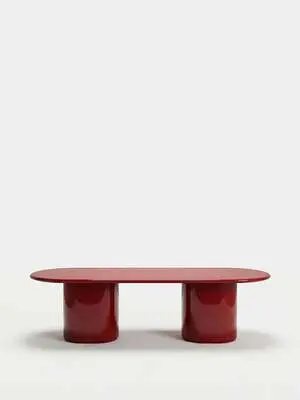 HOUSE OF CAPRICORN Amendoeira Lacquered Wood Dining Table - Red