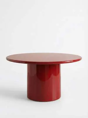 HOUSE OF CAPRICORN Amendoeira Lacquered Wood Round Dining Table - Red