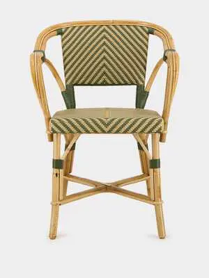 L.DRUCKER Olive Rattan Armchair - Green