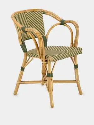 L.DRUCKER Olive Rattan Armchair
