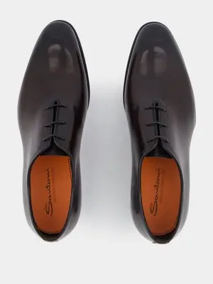 Santoni Leather Oxford Shoes - Brown