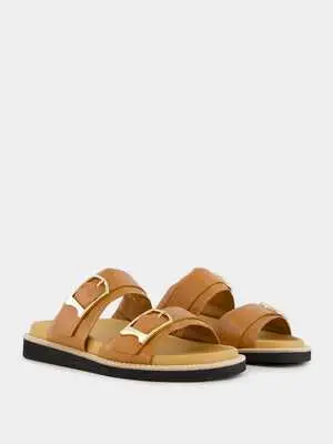 Santoni Leather Sandals - Brown
