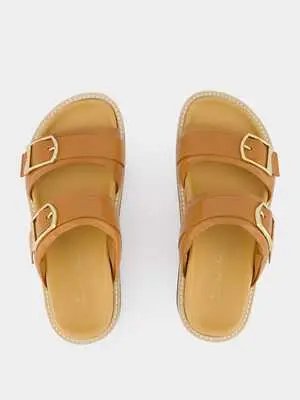 Santoni Leather Sandals - Brown