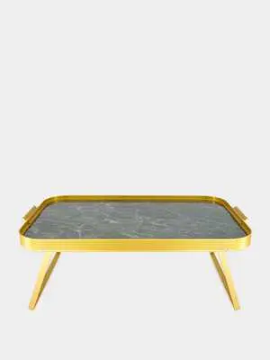 KAYMET Tray With Marble Design - Green