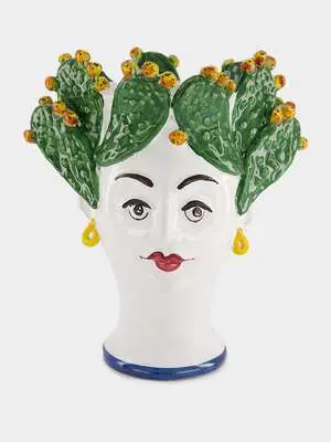 LES-OTTOMANS Handpainted Sculpture Vase - Multicolour