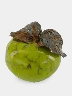 Studio Bongard Large Ceramic Apple Sculpture - Green