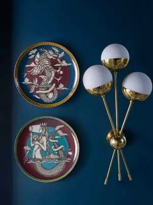 La DoubleJ The Dragon Decorative Plate - Multicolour