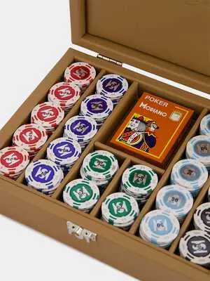 HECTOR SAXE PARIS Cognac Leather Poker Set