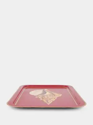LES-OTTOMANS Handpainted Conch Iron Tray