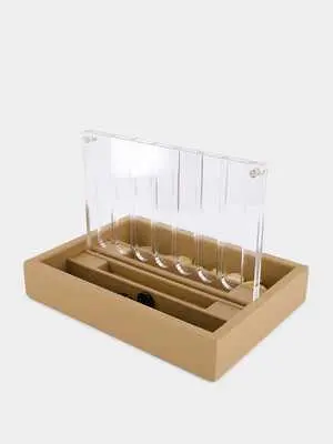 Hector Saxe Paris Cognac Leather Connect 4 Game - Brown