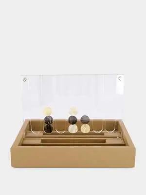 Hector Saxe Paris Cognac Leather Connect 4 Game