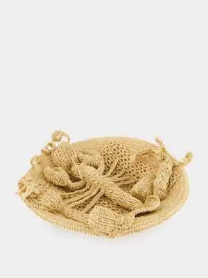 NATALIA BRILLI Natural Handcrafted Marea Raffia Plate With Lobster