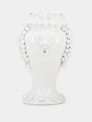 LES-OTTOMANS Sicilian Head Vase - White