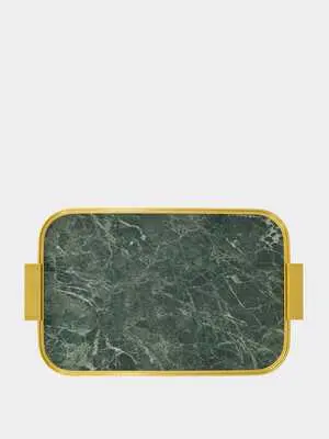 KAYMET Gold And Marble Tray - Green