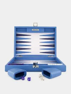 HECTOR SAXE PARIS Buffalo Limoges Medium Backgammon Set - Blue
