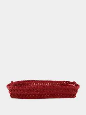 HOUSE OF CAPRICORN Vitória Wicker Large Tray - Red