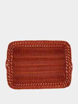 HOUSE OF CAPRICORN Vitória Brick Wicker Large Tray - Orange