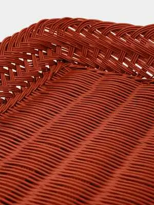 HOUSE OF CAPRICORN Vitória Brick Wicker Large Tray - Orange