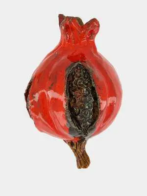Studio Bongard Ceramic Pomegranate Sculpture - Red