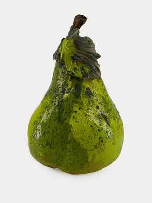 Studio Bongard Medium Large Ceramic Pear Sculpture - Green