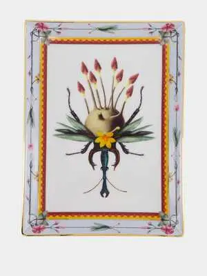 La DoubleJ Leafbug Porcelain Tray - Multicolour