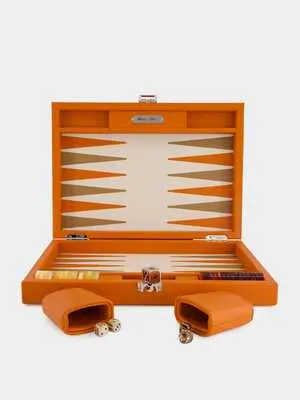 Hector Saxe Paris Medium Baptiste Backgammon Set - Orange
