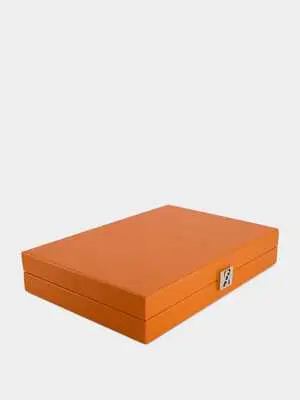 Hector Saxe Paris Medium Baptiste Backgammon Set - Orange