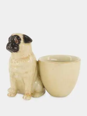 QUAIL CERAMICS Pug Egg Cup Fawn - Brown