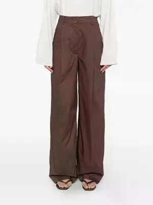THELATEST Axel Pleated Wide Leg Trousers - Brown