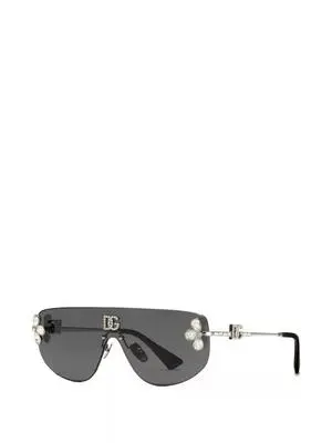 Dolce & Gabbana Embellished Oversized Sunglasses - Grey