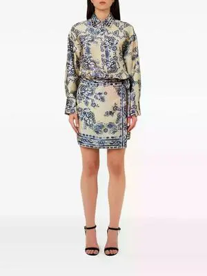 Liu Jo Floral Print Long Sleeve Mini Dress - Neutrals