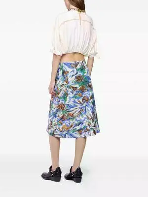 Rabanne Floral-print Sequin Embellished Midi Skirt