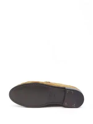 Saint Laurent Gathered Cassandre Loafers - Neutrals