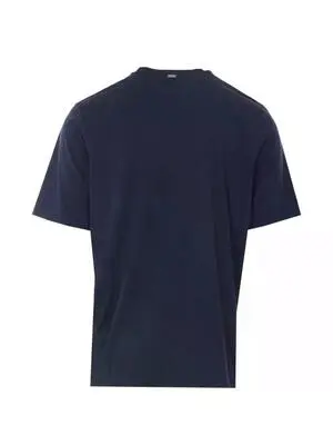 Herno Embroidered-logo Crew-neck T-shirt - Blue