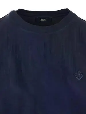 Herno Embroidered-logo Crew-neck T-shirt - Blue