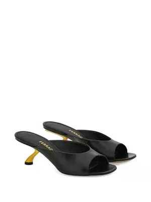 FERRAGAMO S-shaped Open Toe Sandals - Black