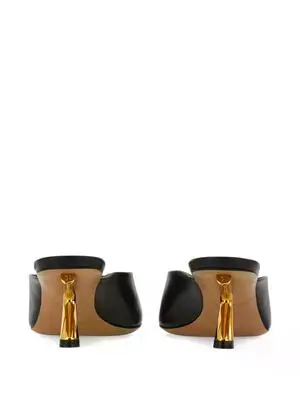 FERRAGAMO S-shaped Open Toe Sandals - Black