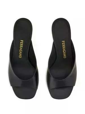 FERRAGAMO S-shaped Open Toe Sandals - Black